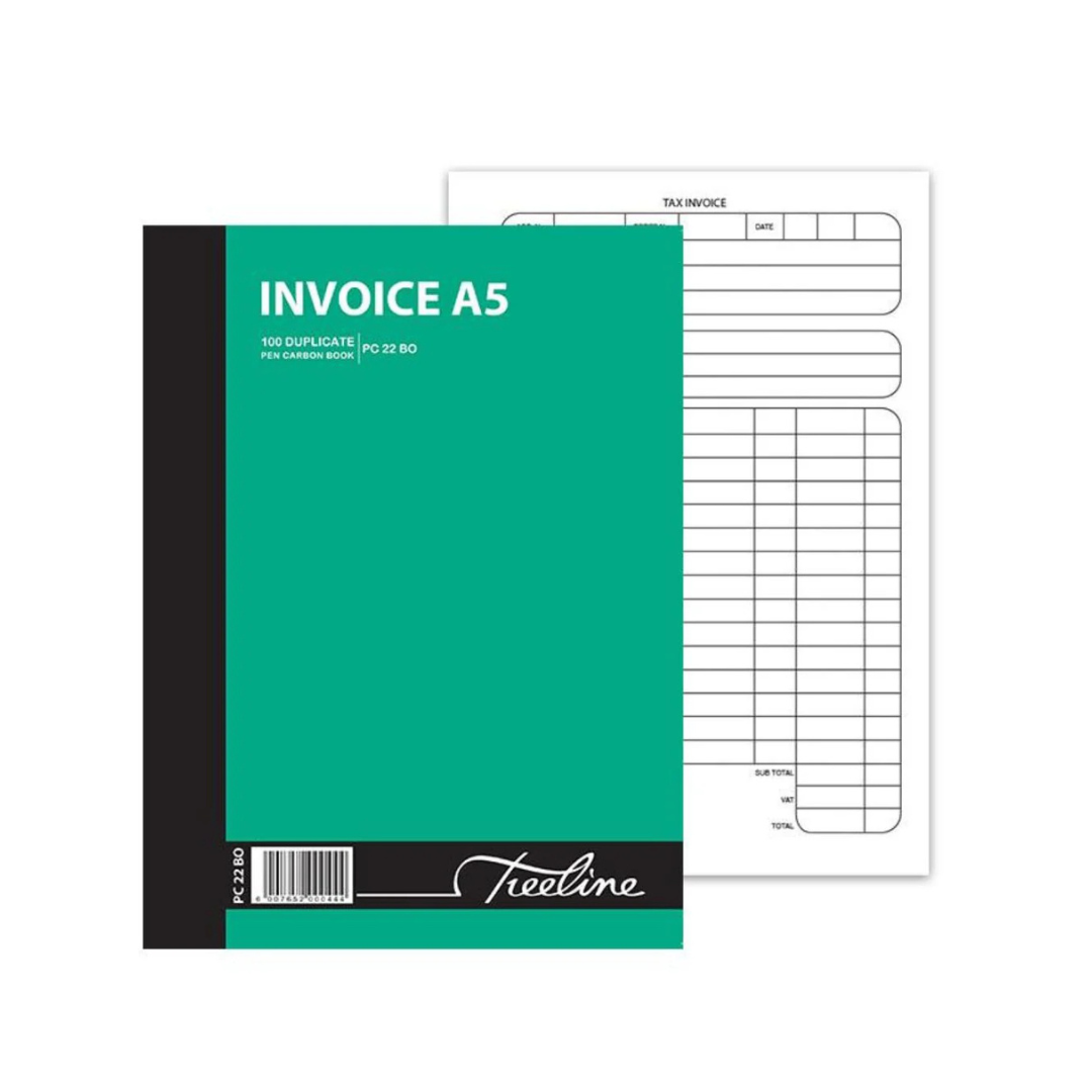 Treeline Invoice Book A5 Duplicate
